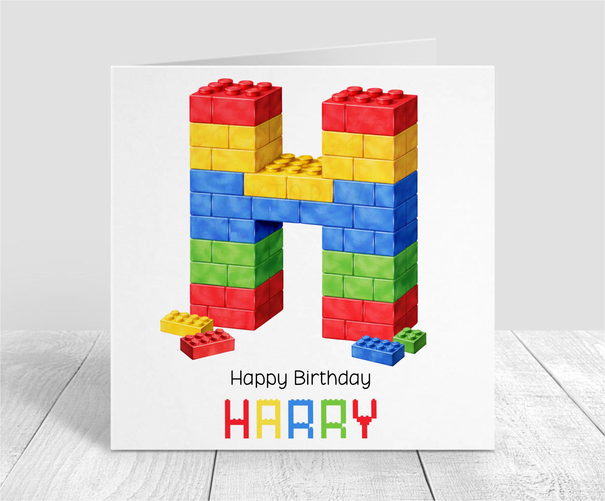 Brick Birthday Card | Building Bricks Blocks | Girl Boys Daughter Son ...