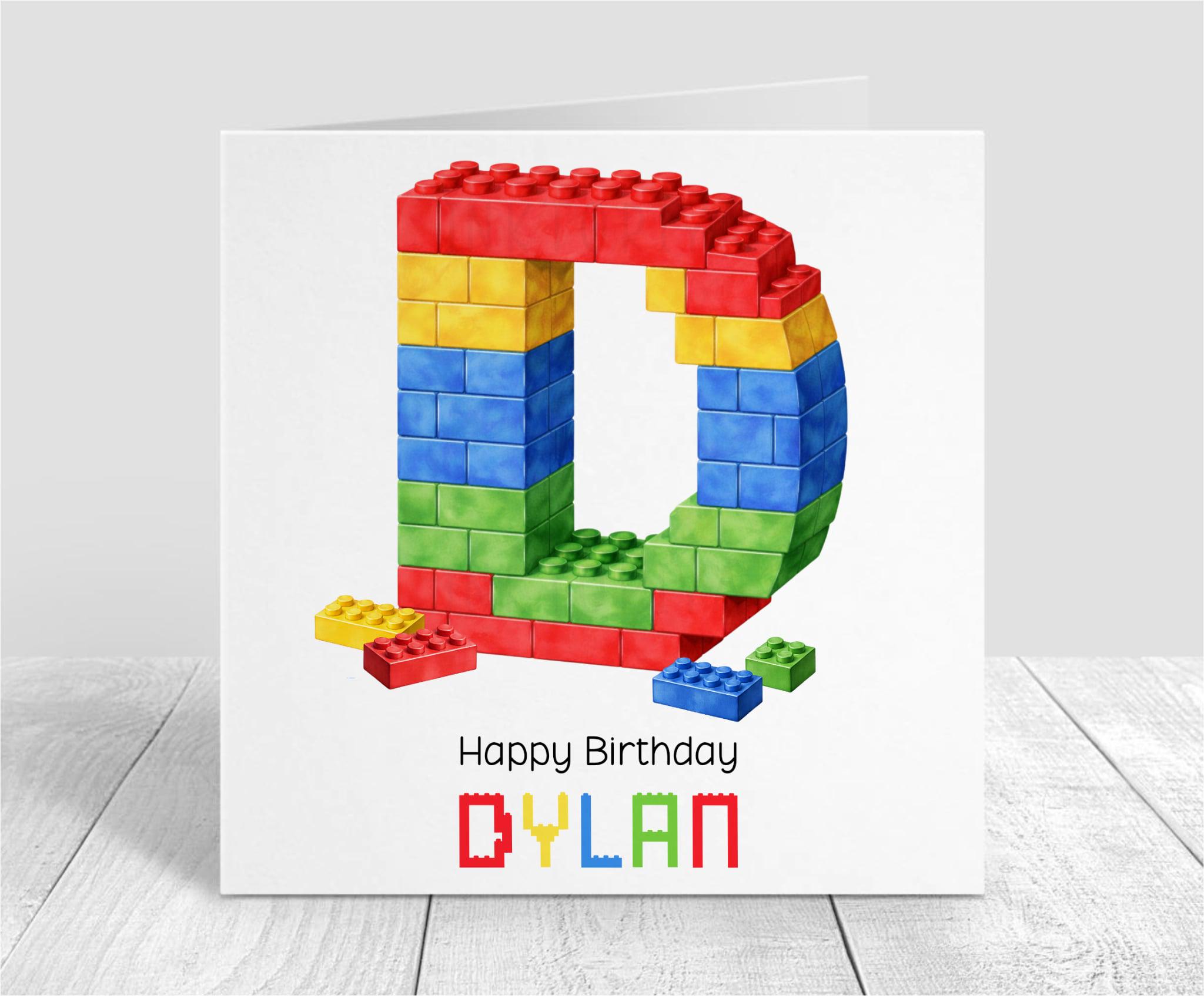 Brick Birthday Card | Building Bricks Blocks | Girl Boys Daughter Son ...