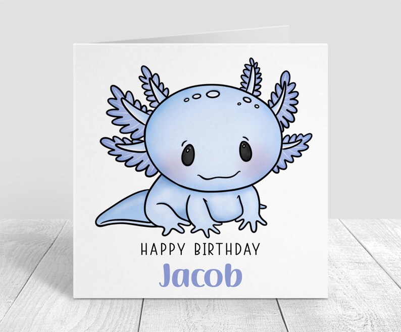 Axolotl Birthday Card | Cute Axolotl Lover | Age Number Alotl A-lotl ...