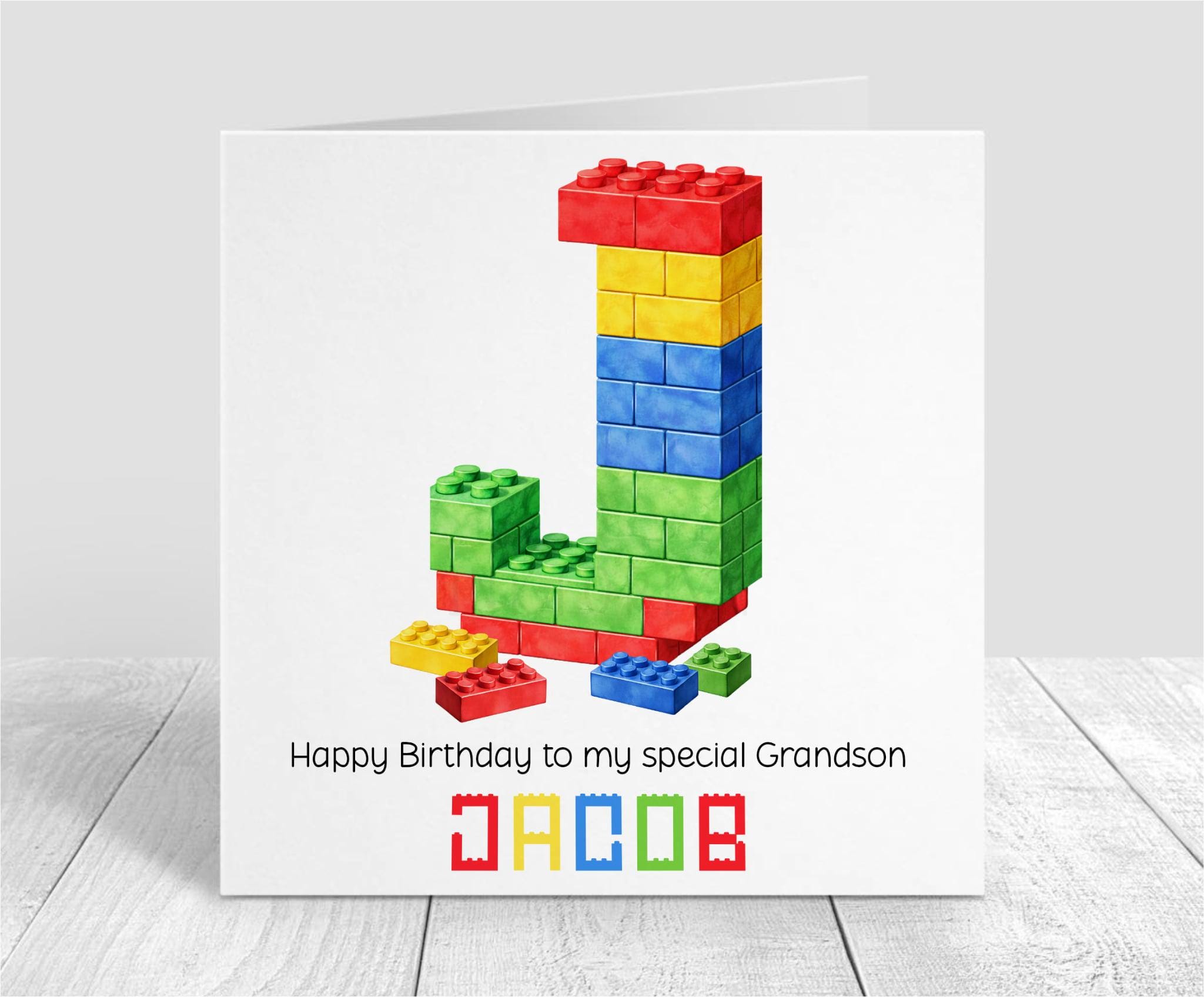 Brick Birthday Card | Building Bricks Blocks | Girl Boys Daughter Son ...