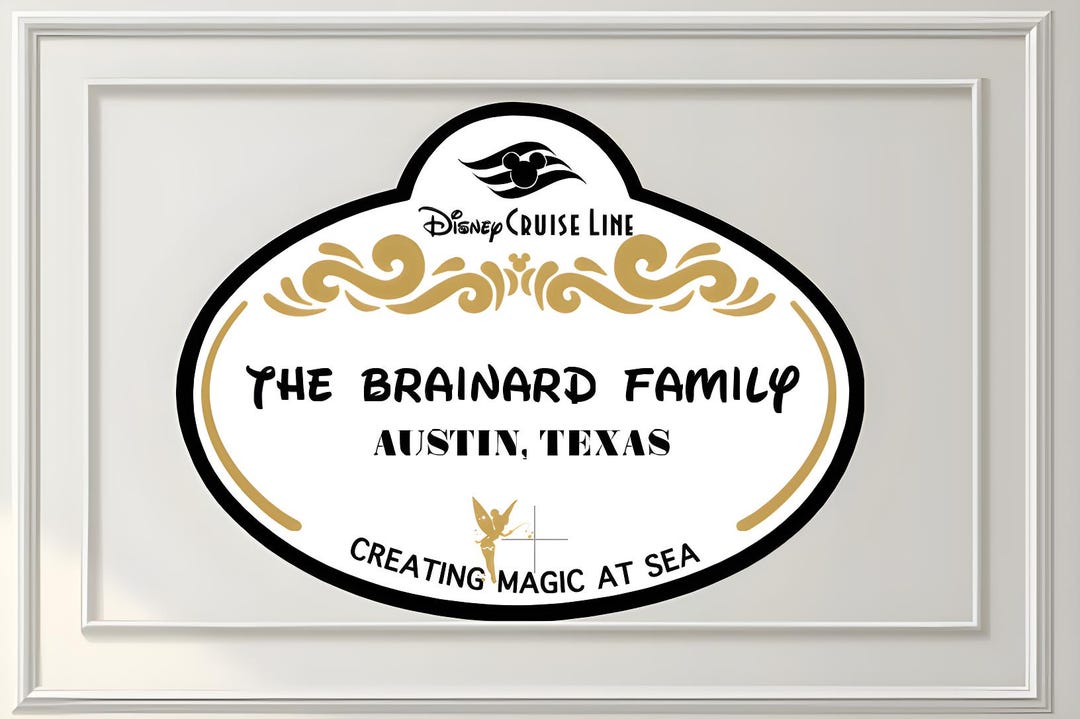 Inspired by Disney Cruise Line Name Tag for Cruise Door - Etsy
