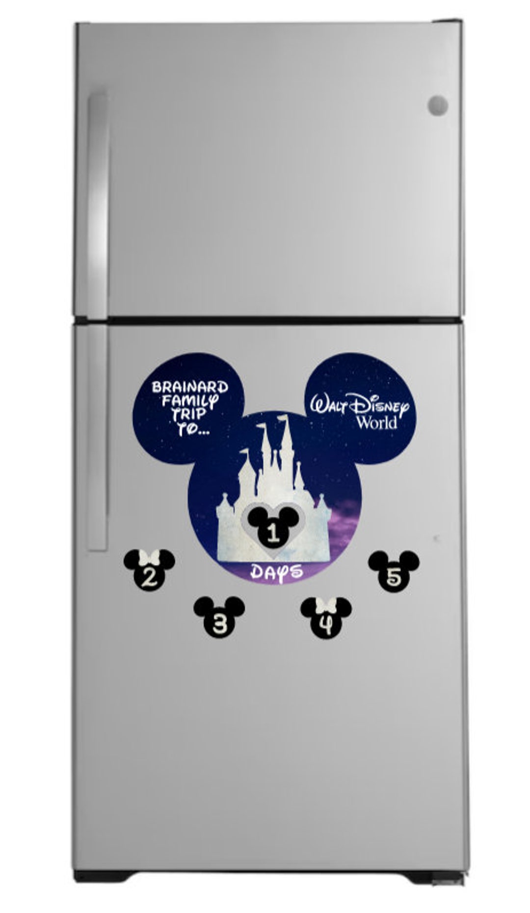 Countdown to Disney World Inspired Vacation Calendar Magnet for Fridge ...