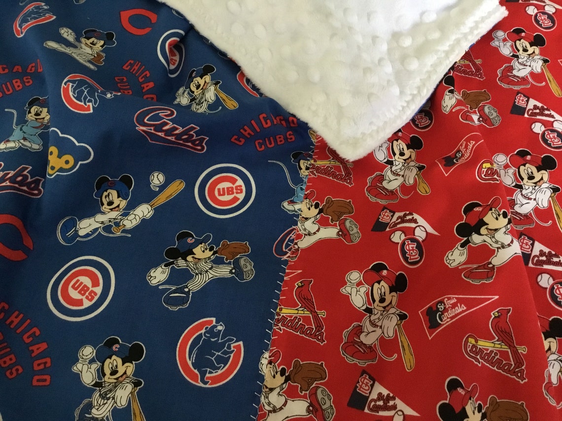 Chicago Cubs Baby Blanket Mickey Mouse Cubs Blanket MLB - Etsy