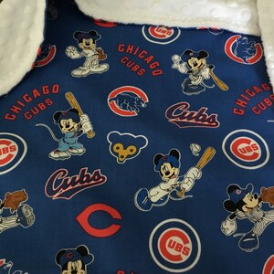 Chicago Cubs Baby Blanket, Mickey Mouse Cubs Blanket, MLB Baseball Baby ...