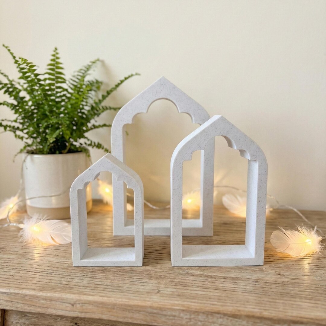 Marble Style Islamic Mehrab Arch Set - Elegant 3D Printed Ramadan ...