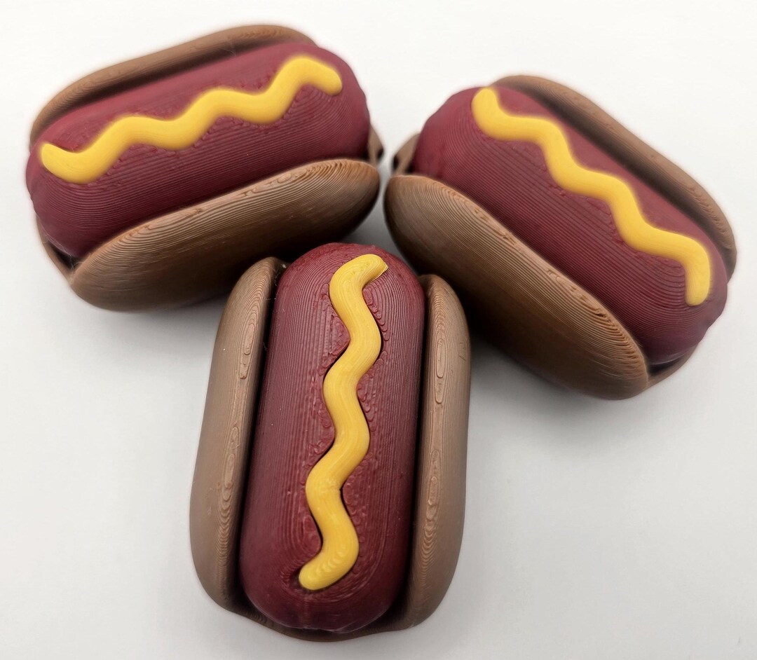 3D Printed, Hot Dog Clicker Keychain Fidget - Etsy