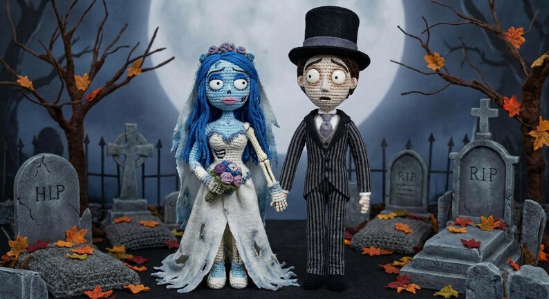 Crochet Pattern for Gothic Lovers | Undead Bride and Groom Doll ...