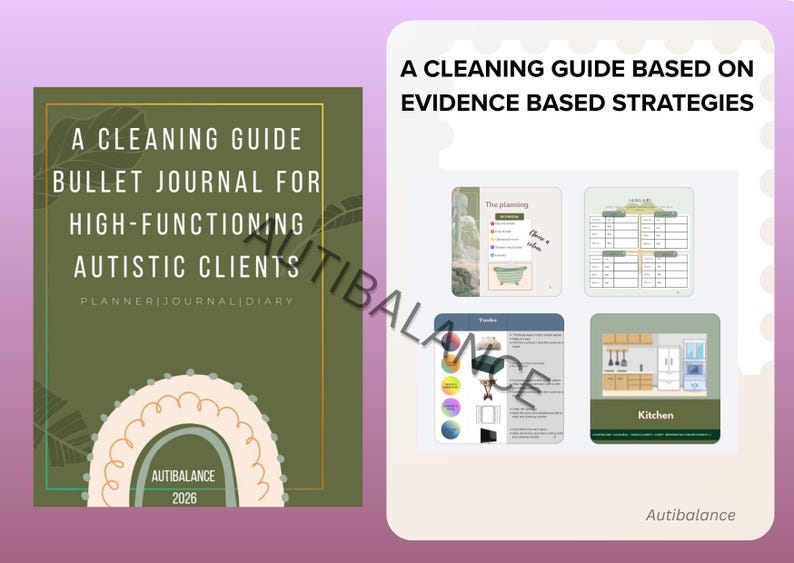 2026 Colorcoded Cleaning Bullet Journal for Autism & Anxiety| 54 Pages ...
