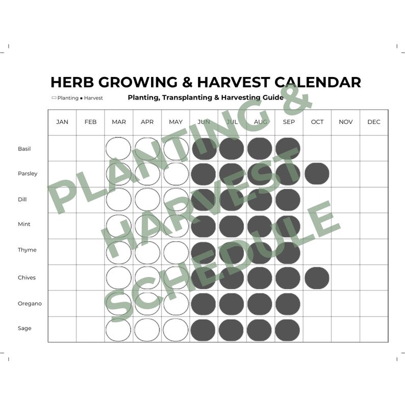 Printable Garden & Plant Growing Calendars - Etsy