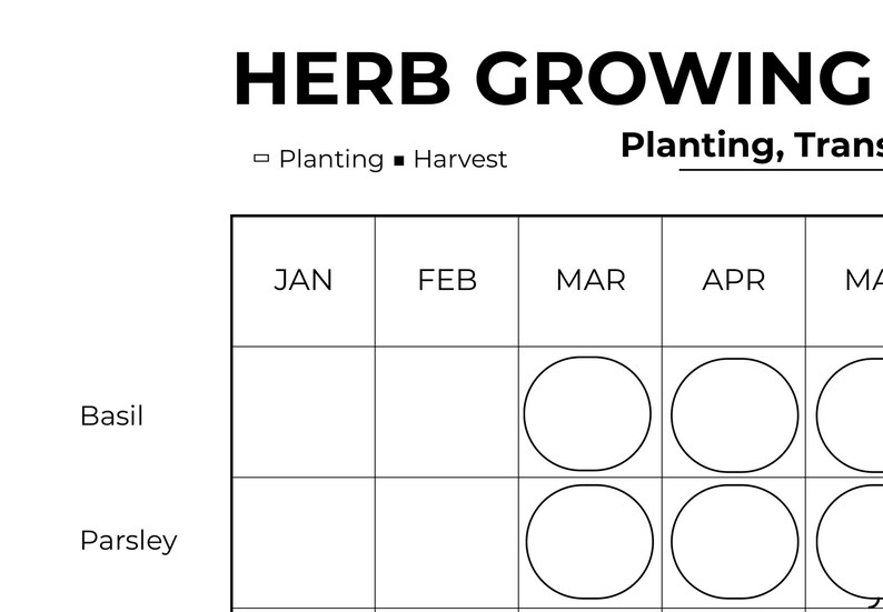 Printable Garden & Plant Growing Calendars - Etsy