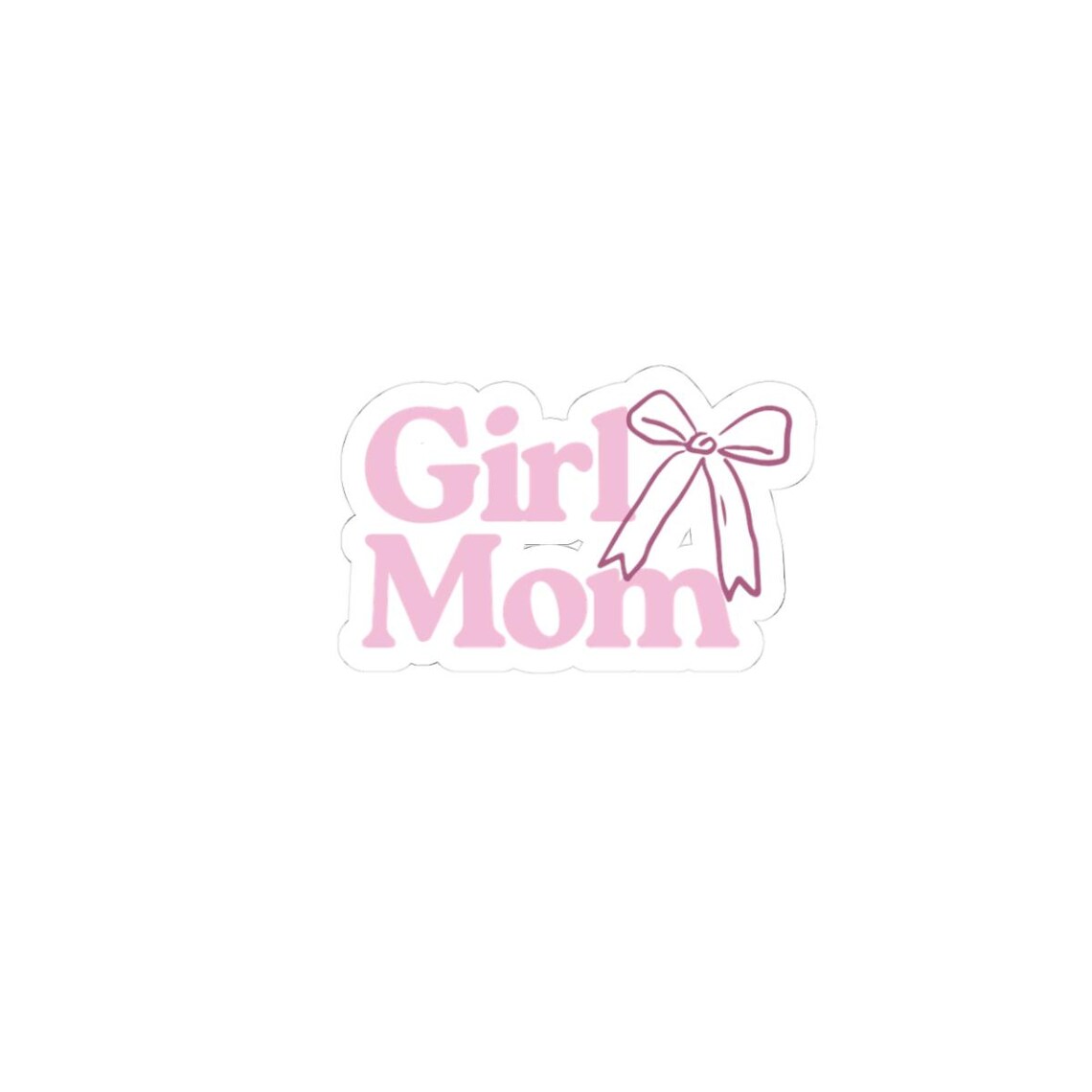 Girl Mom Sticker | Kiss-cut Decal, Pink Bow Vinyl - Etsy