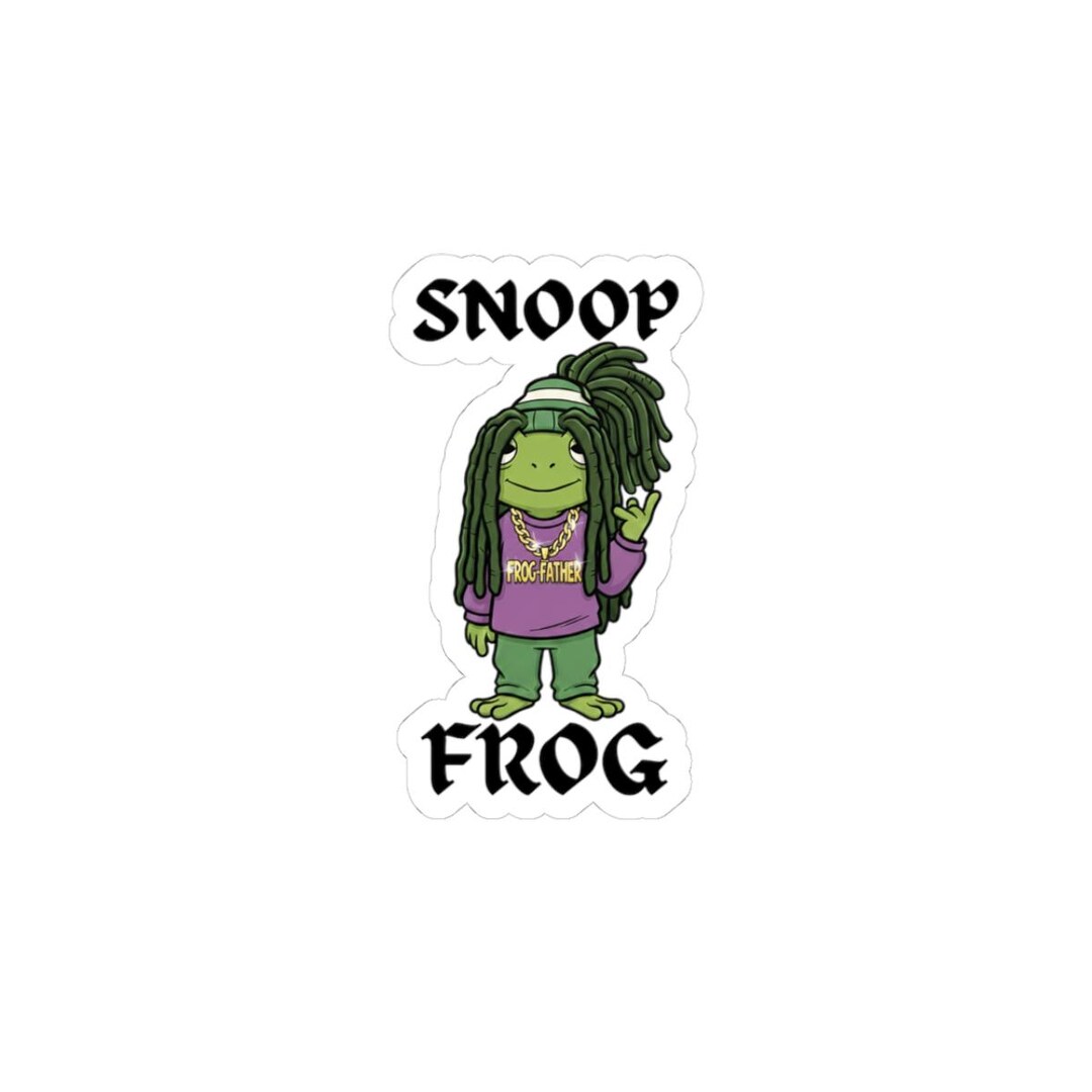 Snoop Frog Sticker | Kiss-cut Vinyl Frog Character Decal - Etsy
