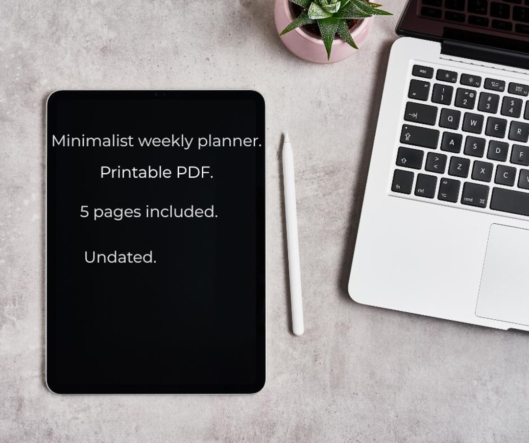 Minimalist Weekly Planner - Etsy