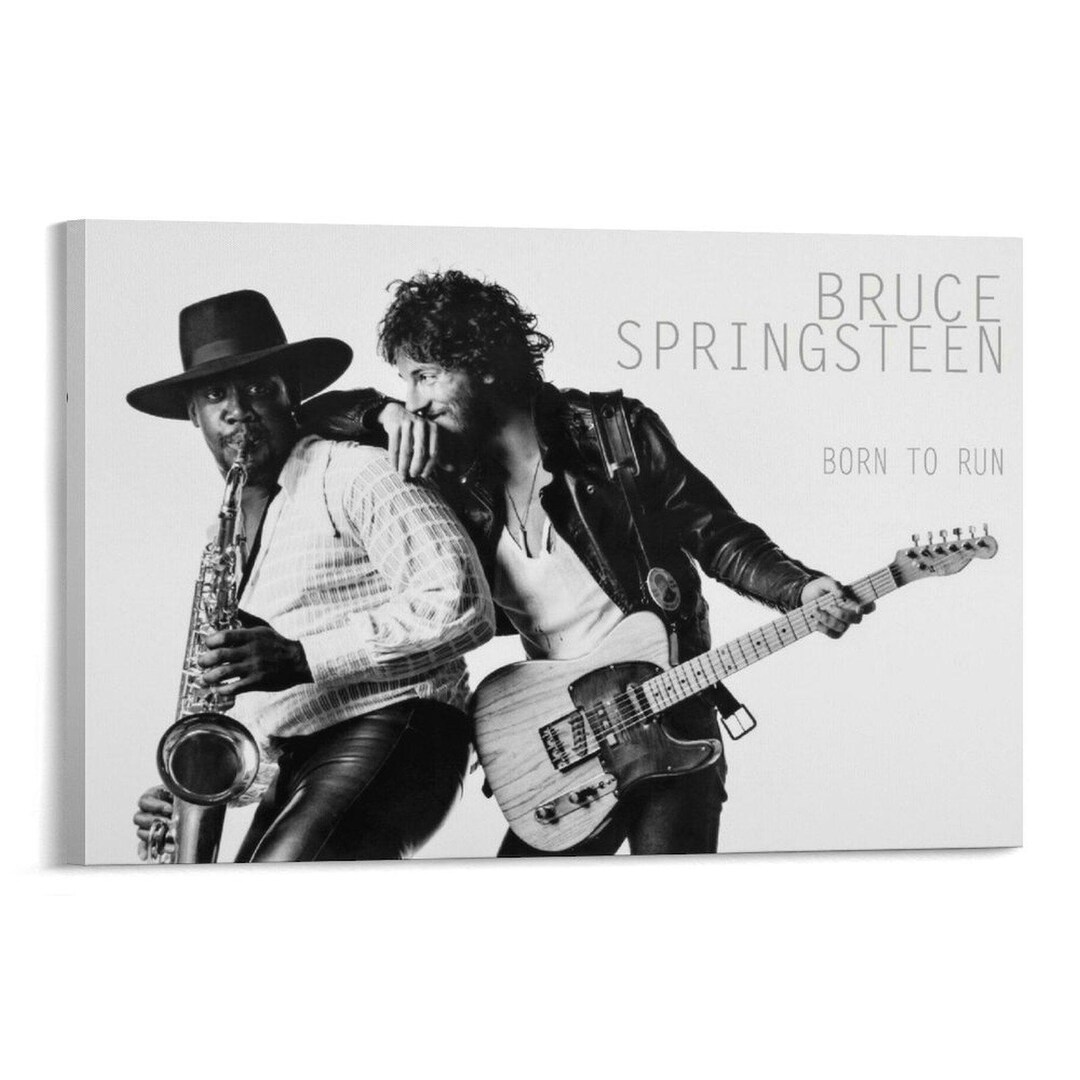 Bruce Springsteen Black & White Painting on Canvas Wall Art Poster ...