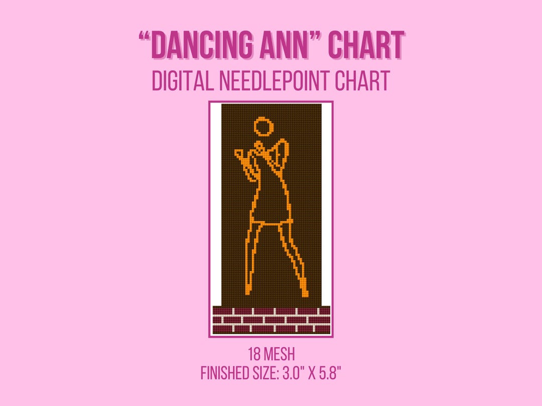 Dancing Ann Mass Ave Indianapolis - Digital Needlepoint Chart - Cross ...