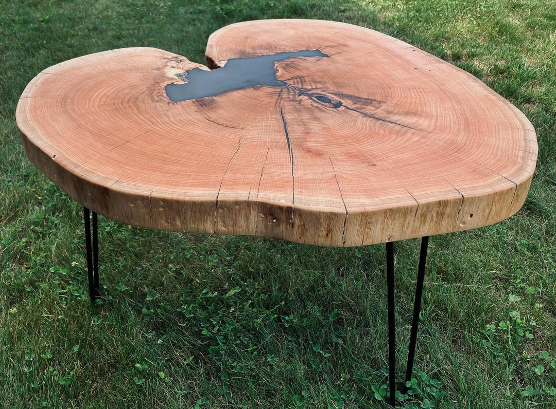 Live Edge Red Oak 27" Coffee Table - Etsy