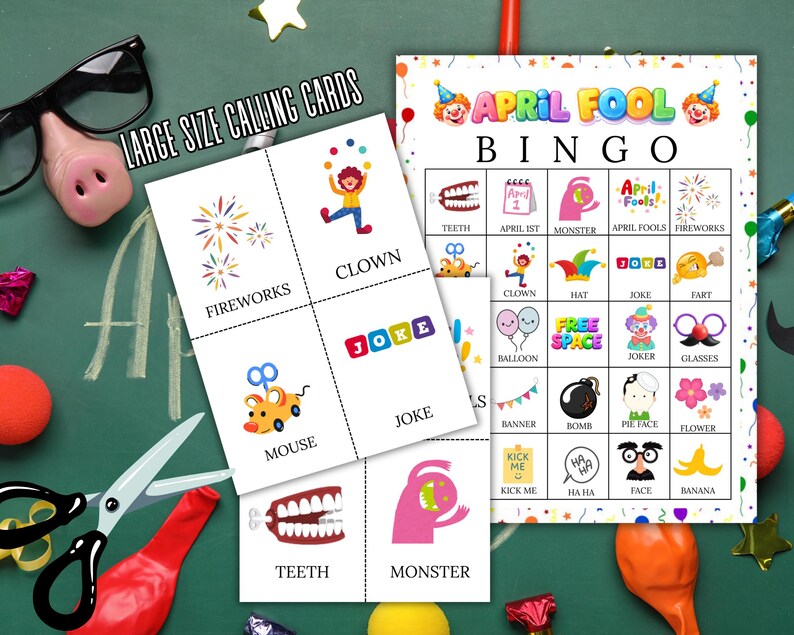 April Fool Bingo Cards Printable Game, April Fools Day Party Bingo ...