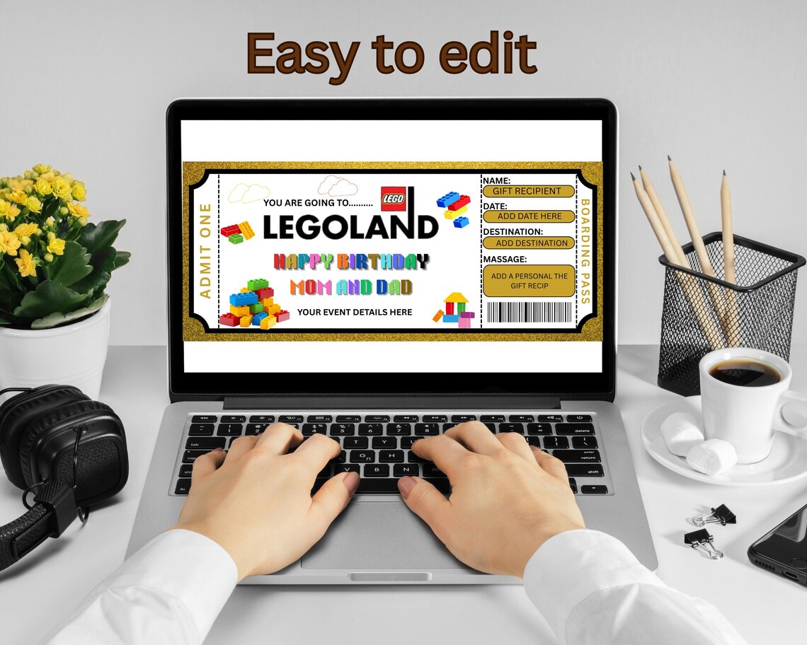 Legoland Surprise Ticket | Printable Theme Park Vacation Gift (7x3 ...
