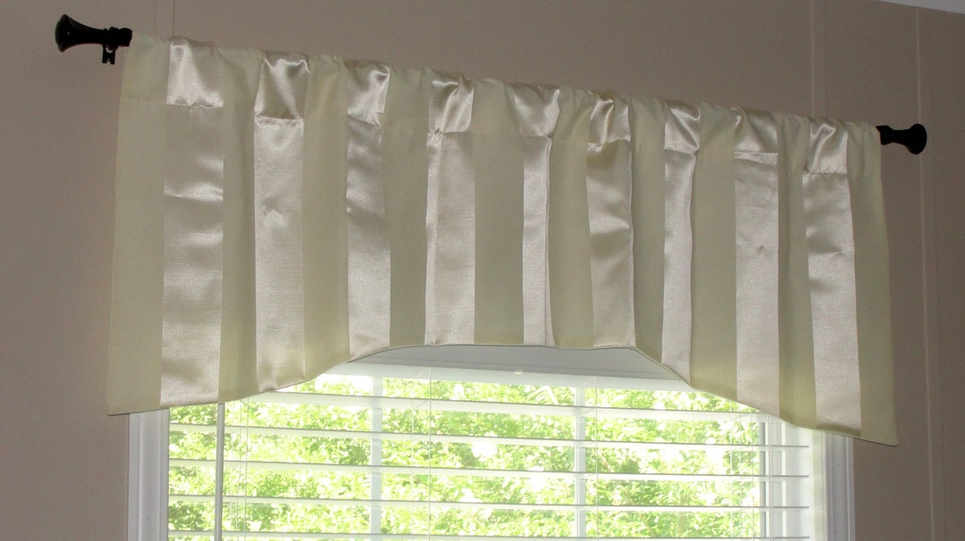 Cream Satin Canopy Stripe Shaped Valance 52 X 19 - Etsy