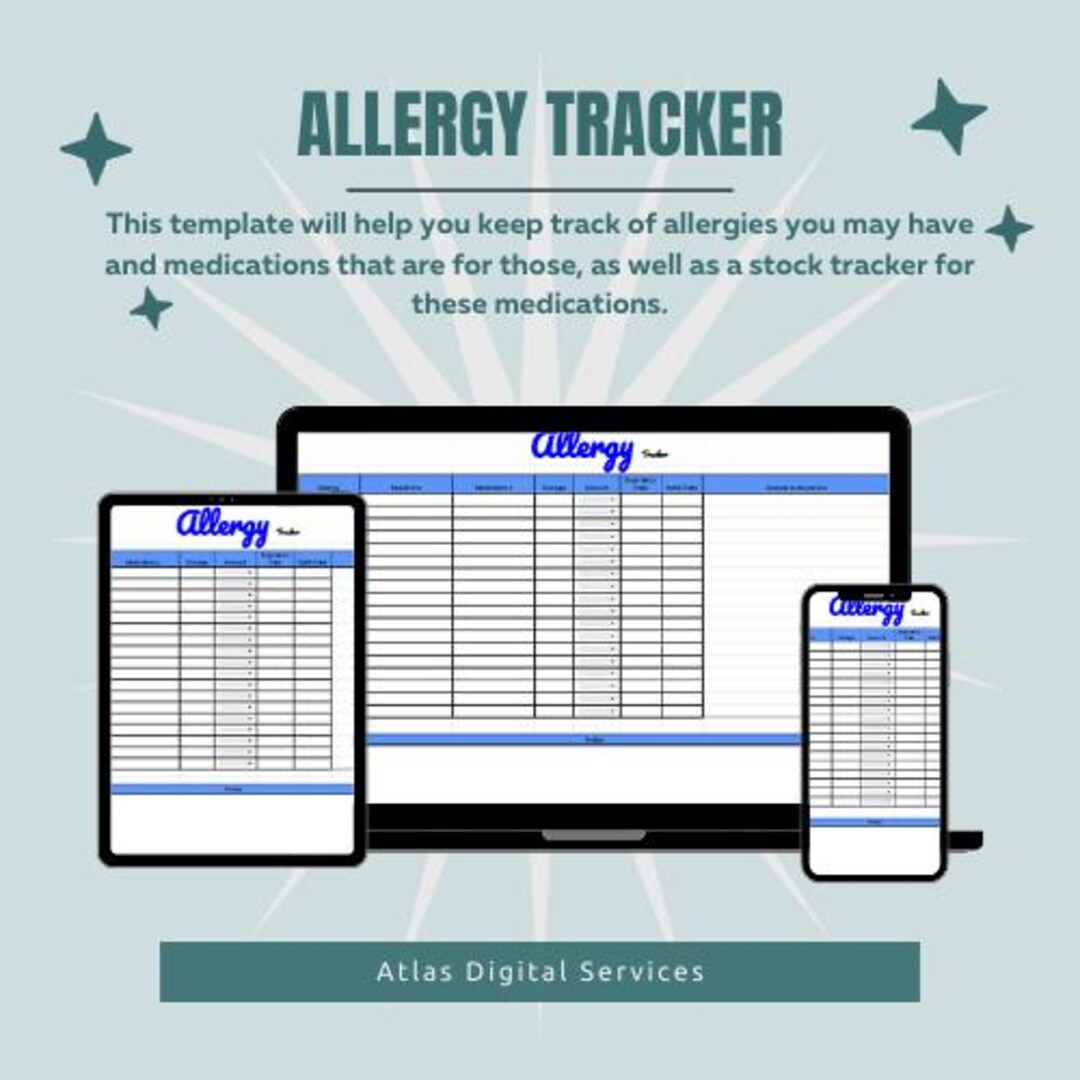Allergy Tracker (google Sheets) (printable) - Etsy