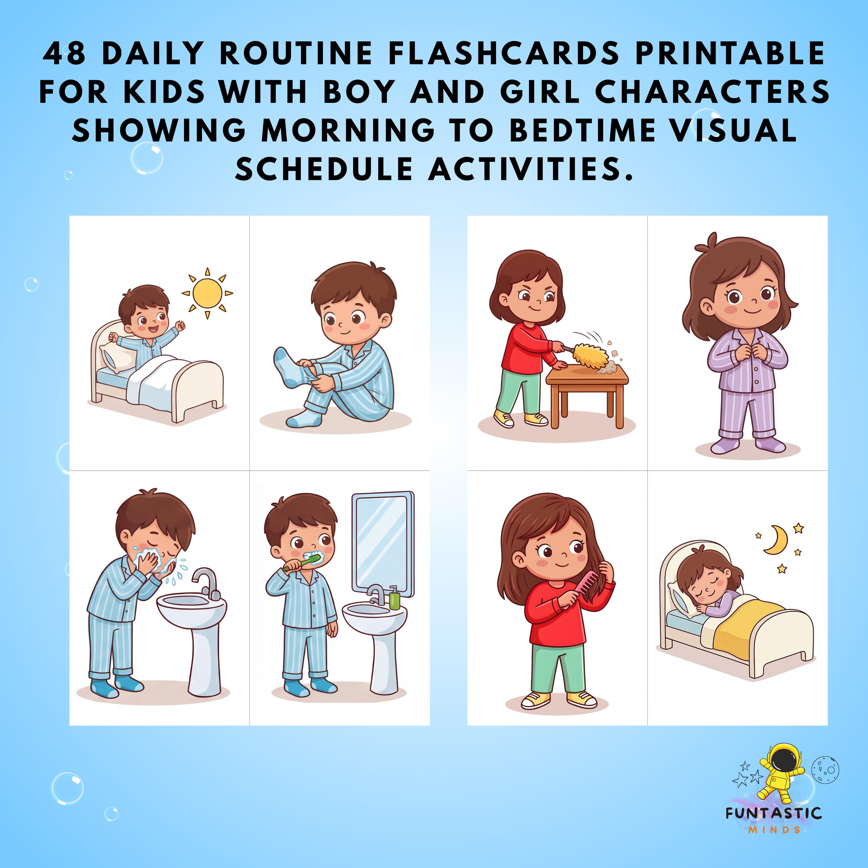 Daily Routine Flashcards for Kids | Visual Schedule Cards (digital ...