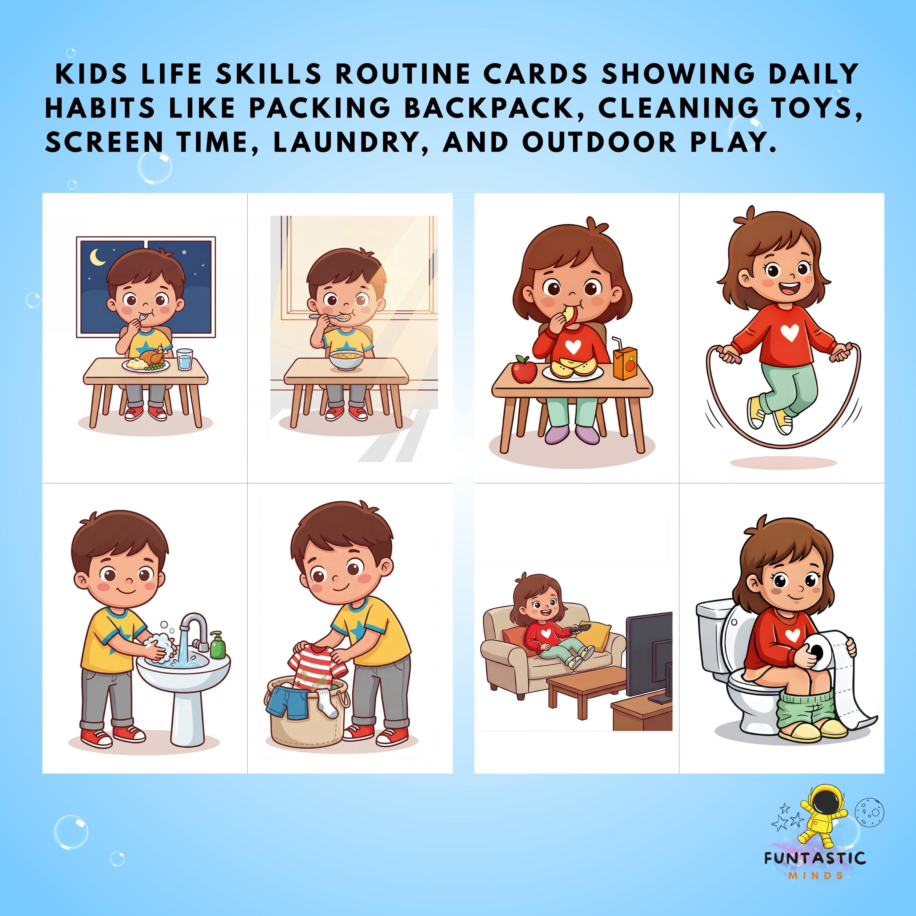 Daily Routine Flashcards for Kids | Visual Schedule Cards (digital ...