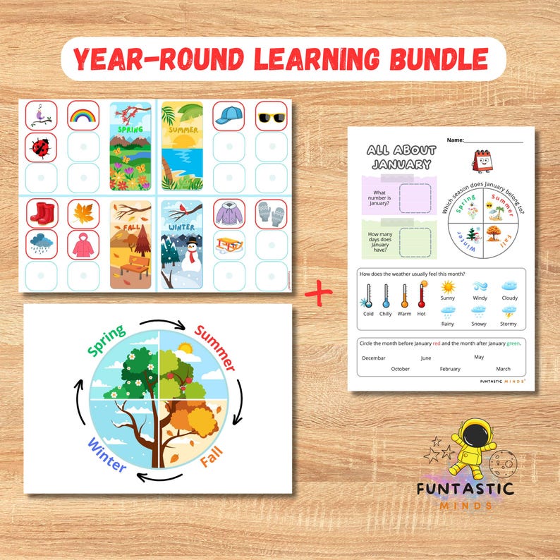 Months of the Year and Seasons Bundle | Preschool Calendar, Weather ...