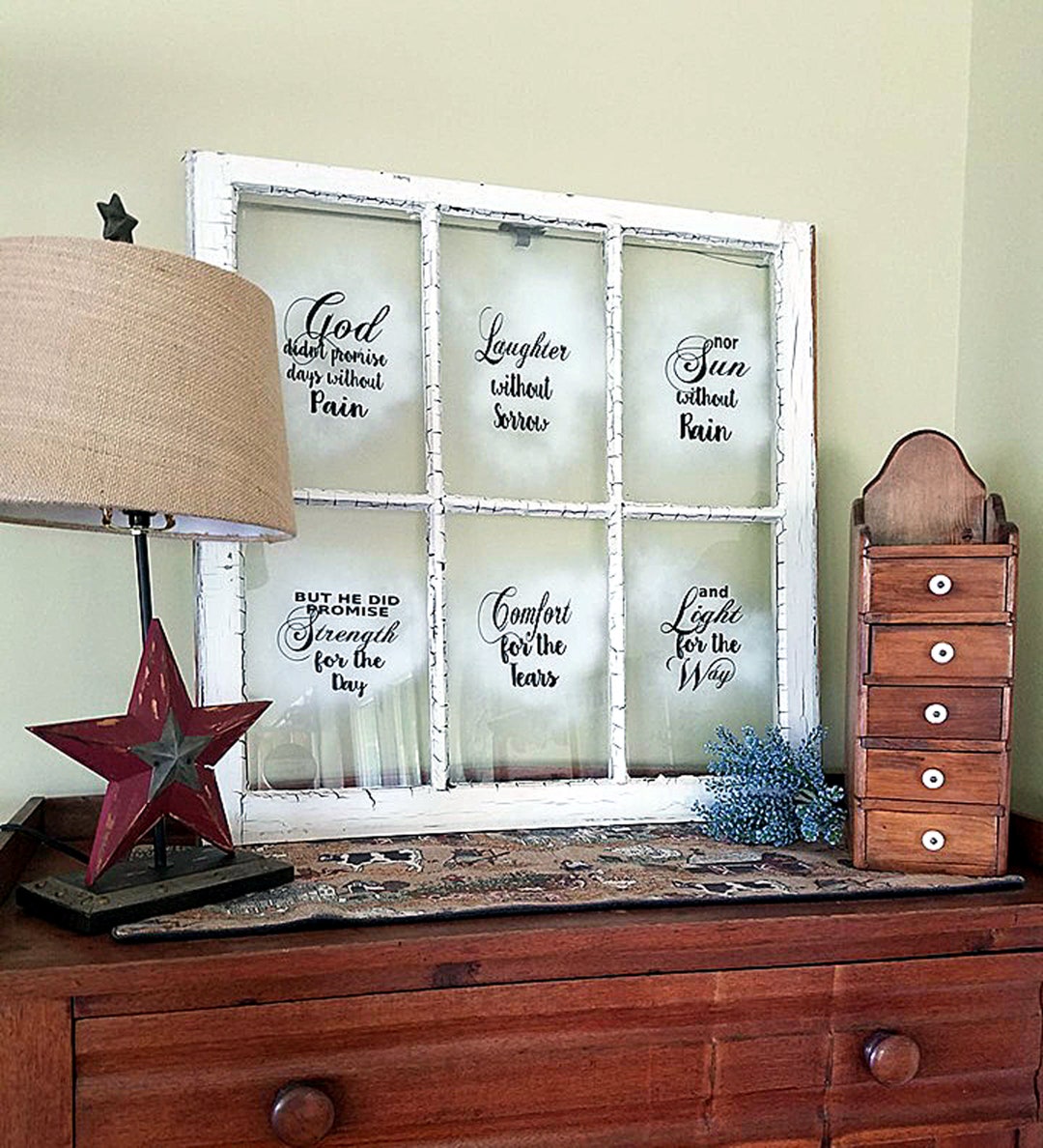 Vintage Window Decals - God Didn't Promise Inspirational Quote Decals ...