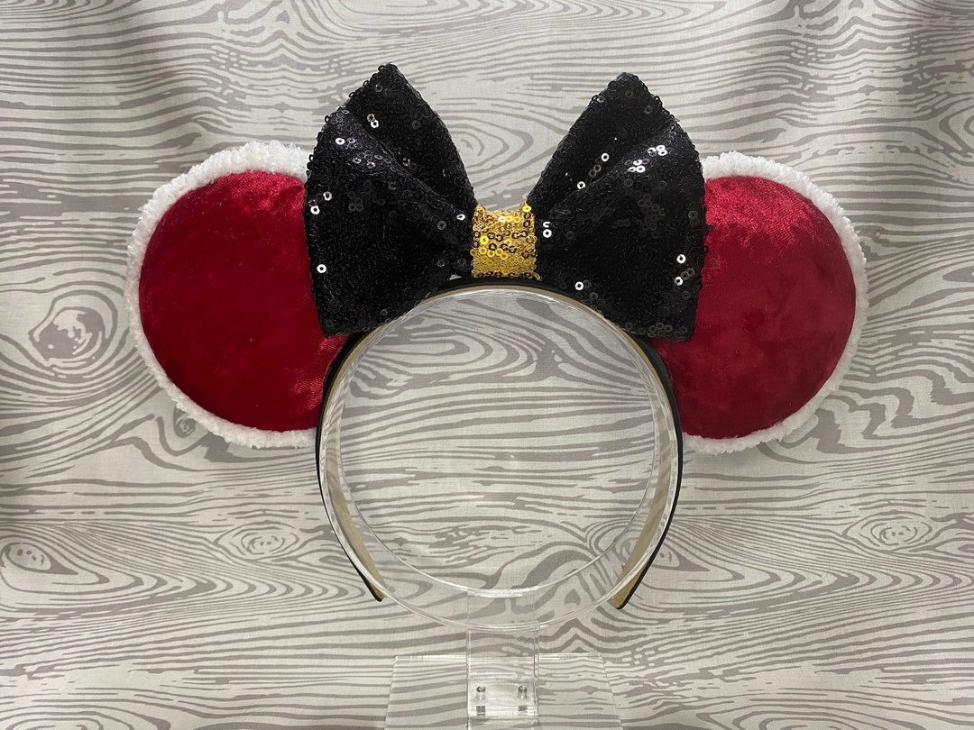 Santa Mouse Ear Headband, Santa Mouse Ears, Santa Mickey Ears ...
