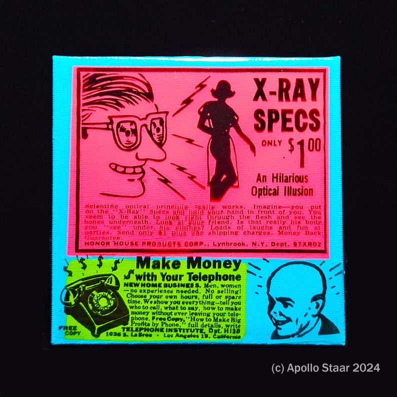 X-RAY SPECS Mini Pop-art Painting! Inspired by 1970s Comic Book Novelty ...