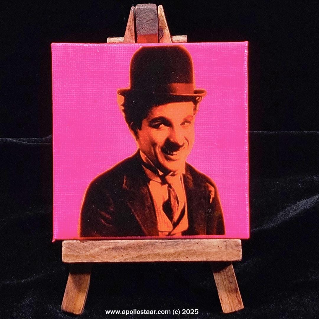 MINI 3x3 POP ART Painting of Actor Charlie Chaplin's Tramp Character ...
