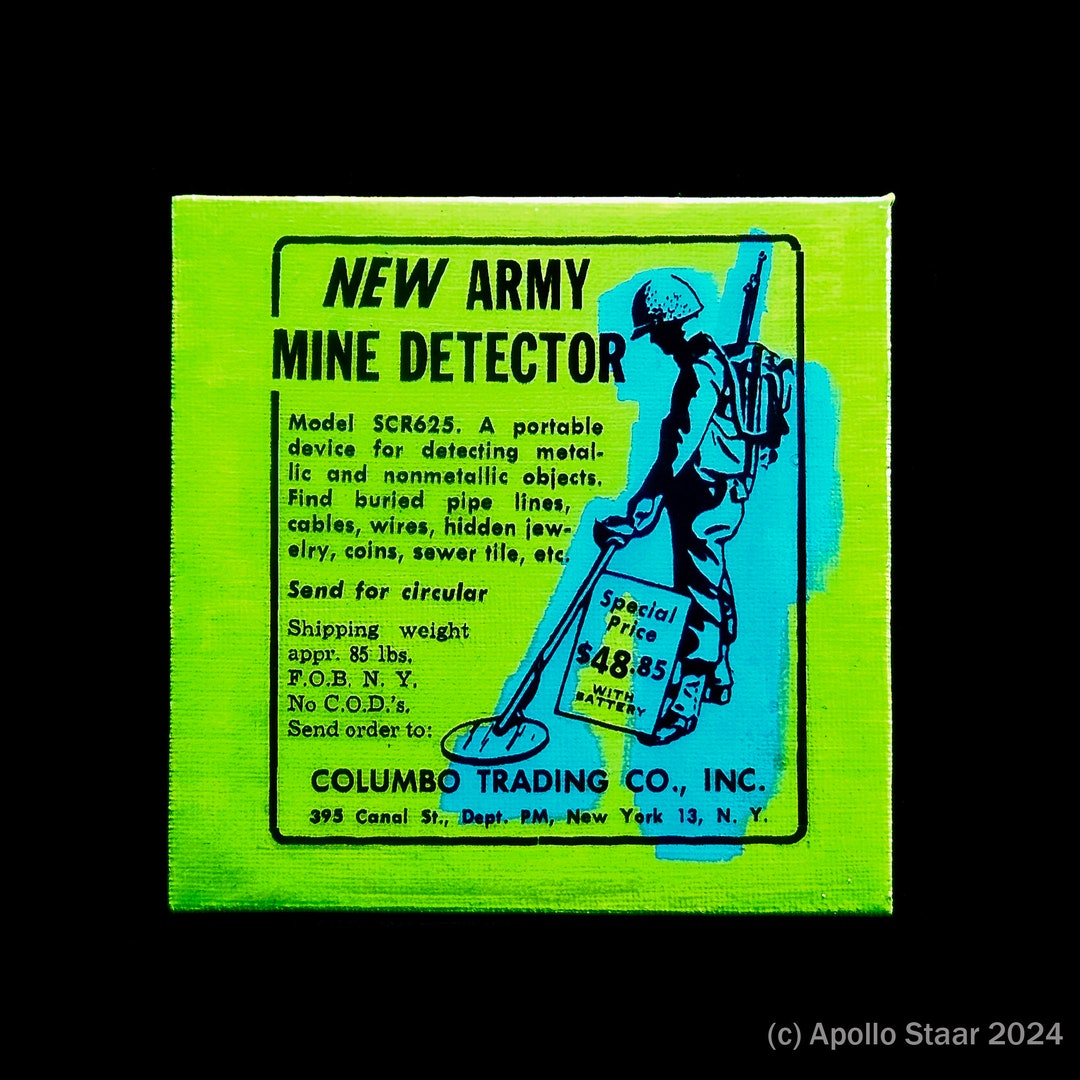 Army MINE DETECTOR Mini Pop Art Painting! Inspired by 1970s Comic Book ...