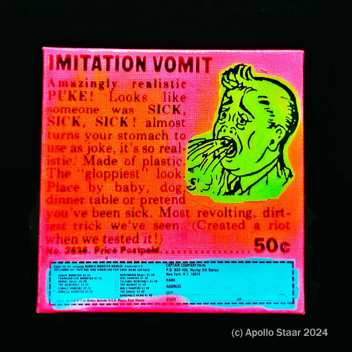 IMITATION VOMIT Mini Pop Art Painting! Inspired by 1970s Comic Book ...