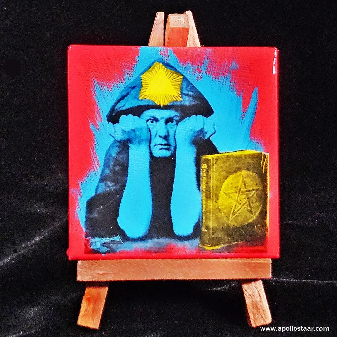 MINI 3x3 POP-ART Painting of Aleister Crowley, English Occultist ...