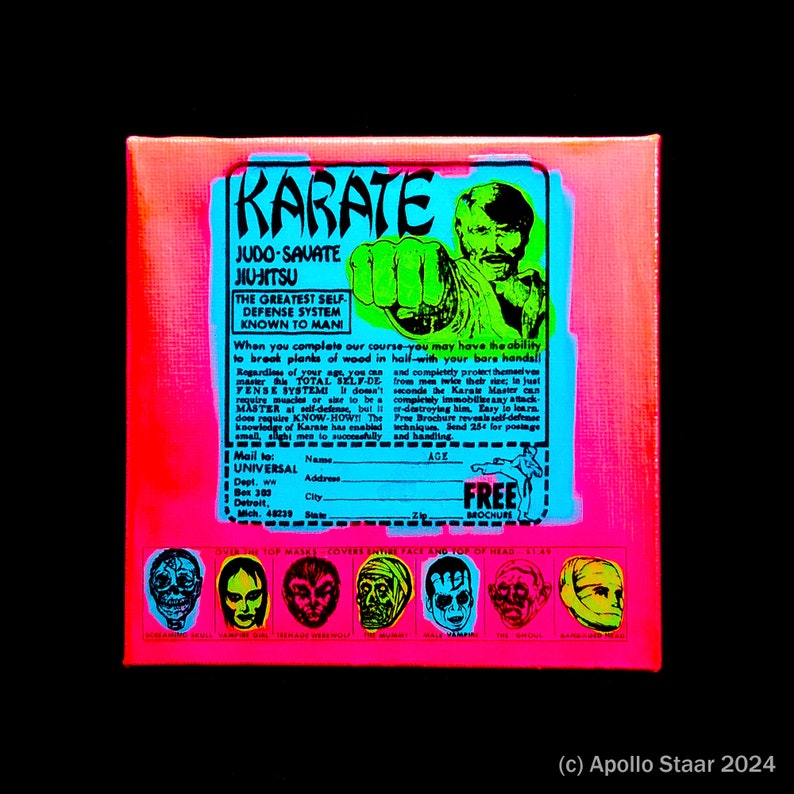 LEARN KARATE! Pop Art Painting Inspired by 1970s Novelty Ad! Comic Book ...