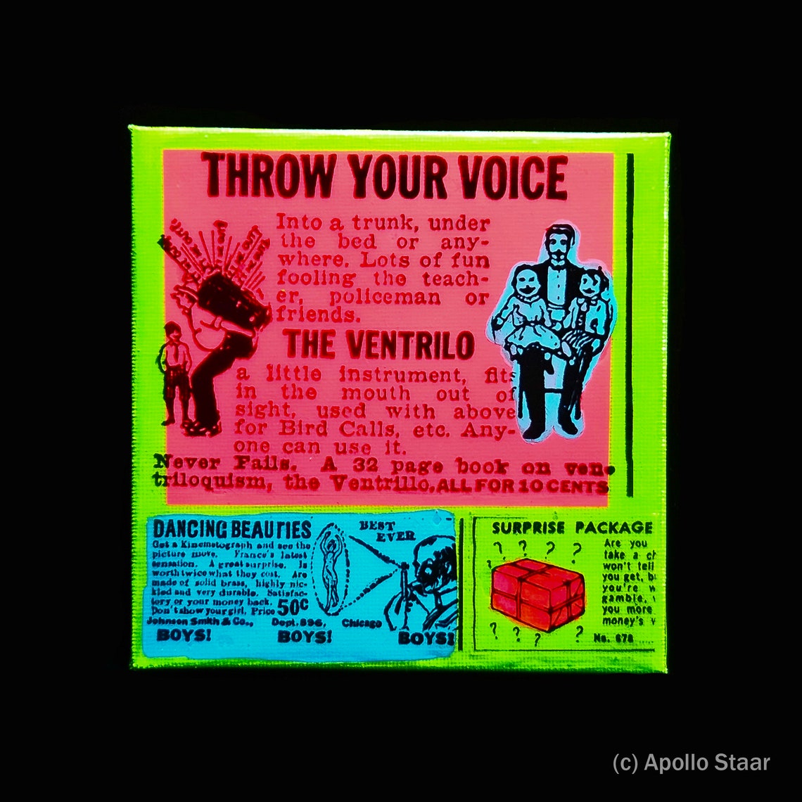 THROW YOUR Voice Mini Pop-art Painting! Inspired by 1970s Comic Book ...
