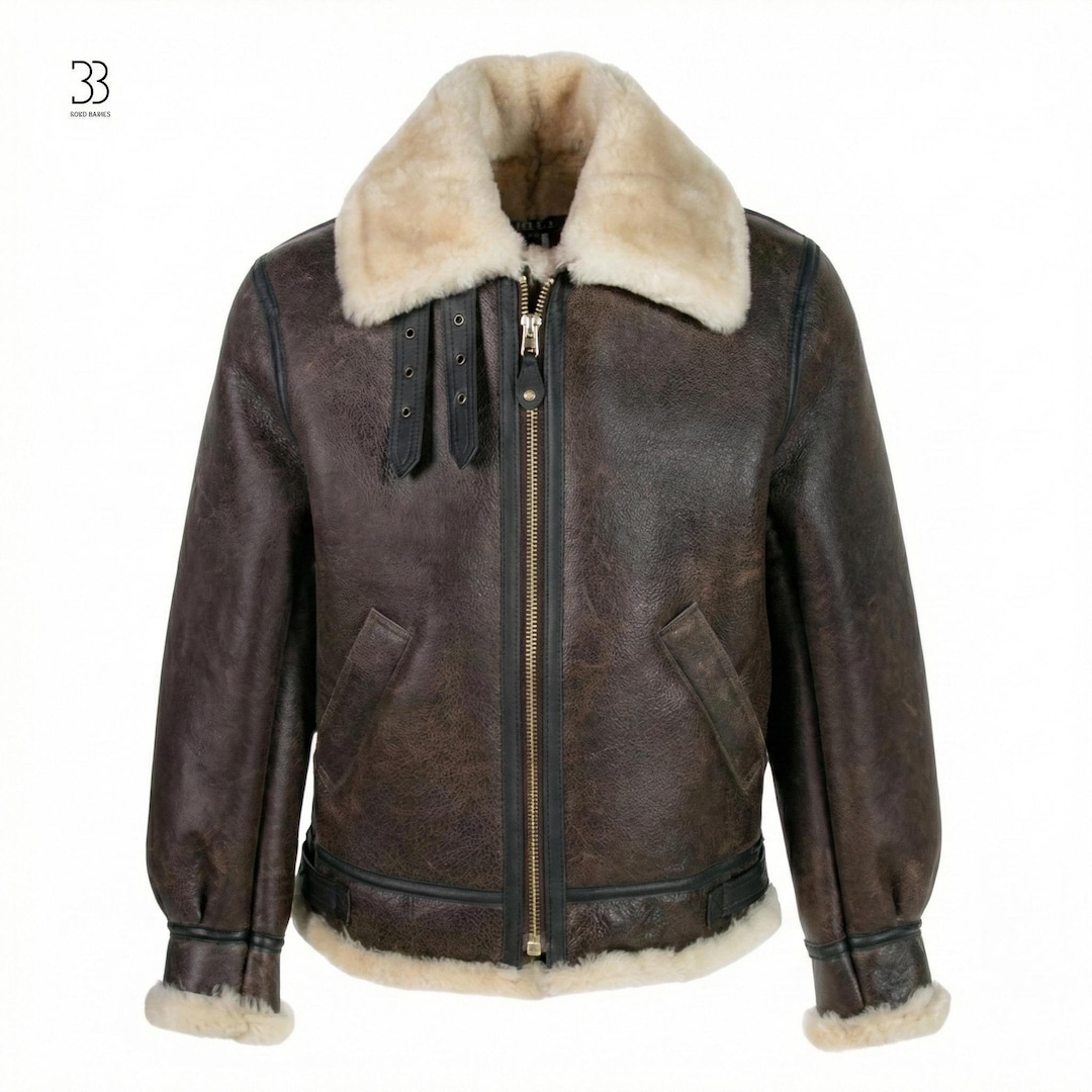 Leon S Kennedy Shearling Jacket, Resident Evil 4 Brown B3 Leather ...