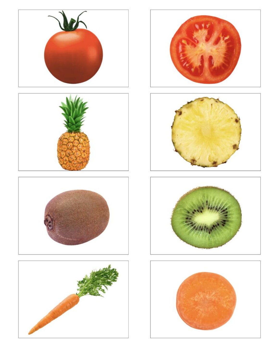 Fruit & Animal Print Montessori Matching Cards Printable - Etsy