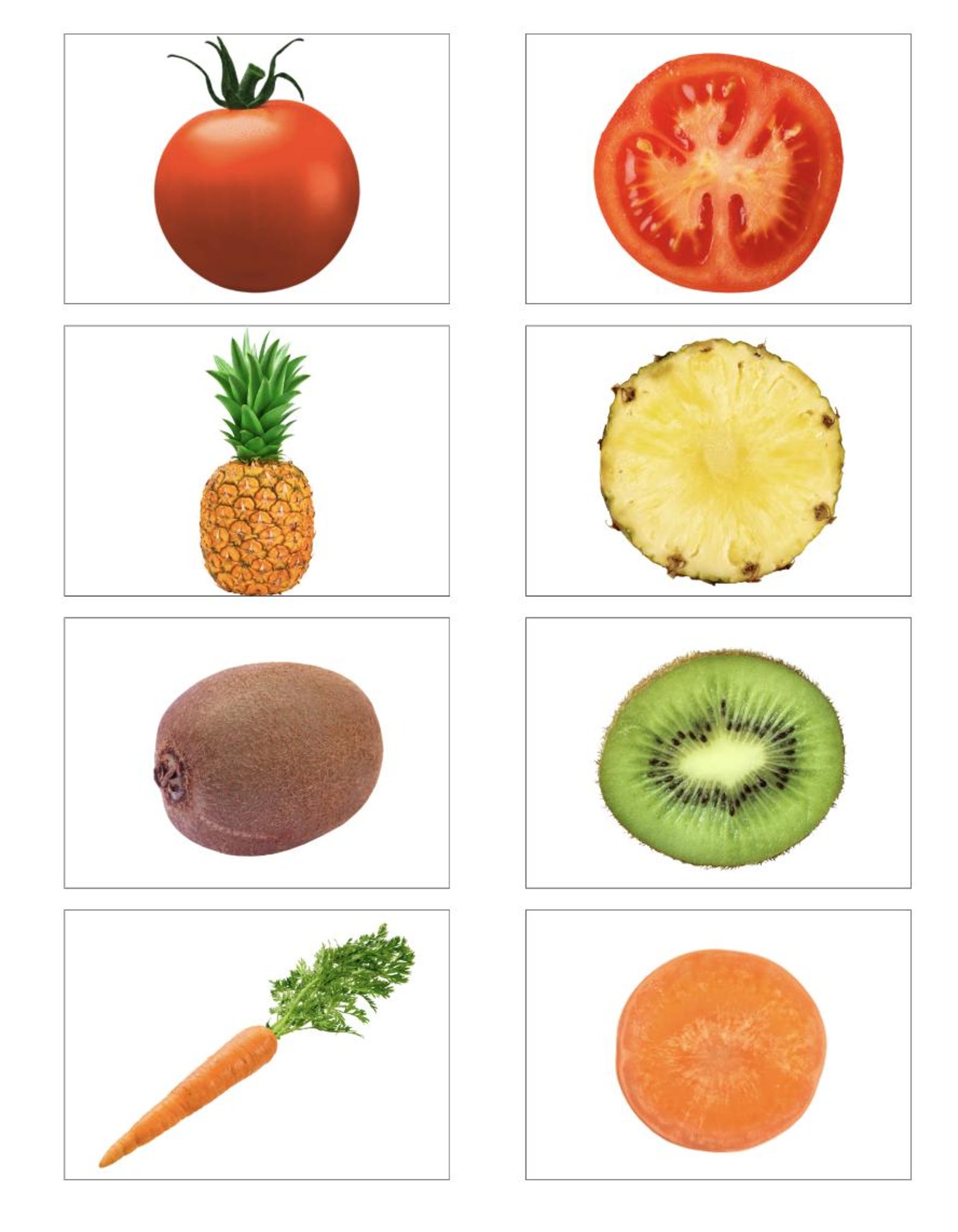 Fruit & Animal Print Montessori Matching Cards Printable - Etsy
