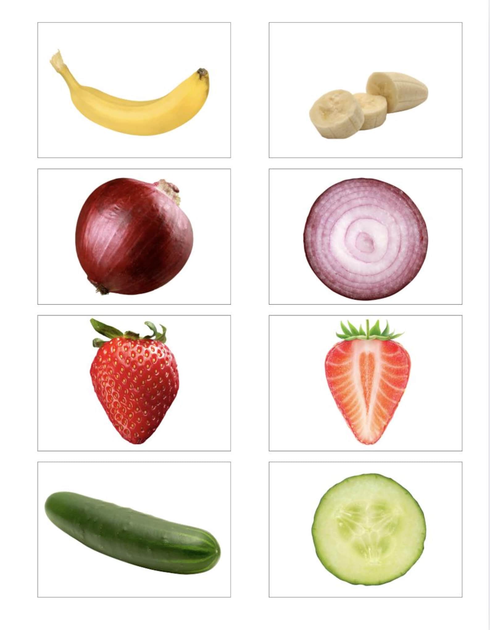 Fruit & Animal Print Montessori Matching Cards Printable - Etsy