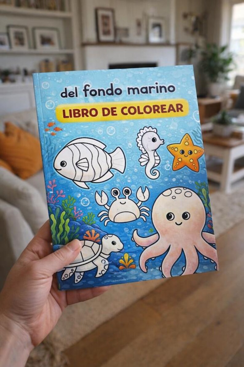 Printable Coloring Book of Sea Animals - Etsy