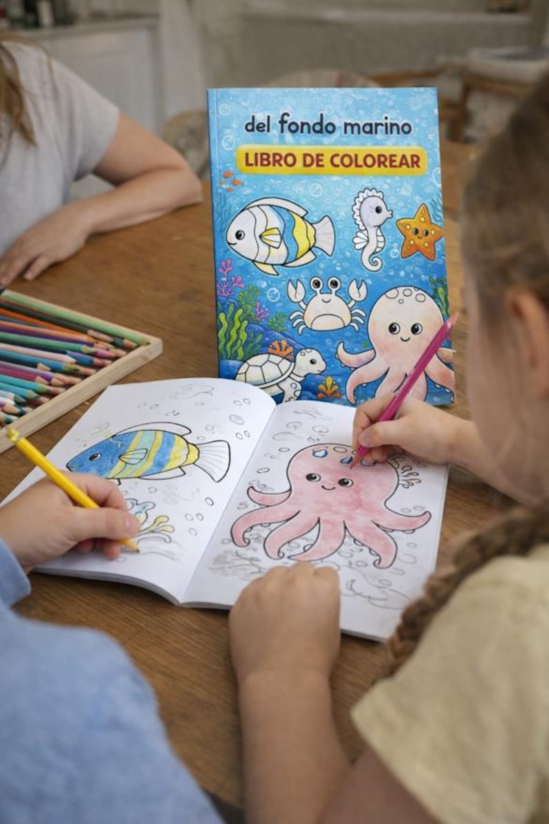 Printable Coloring Book of Sea Animals - Etsy