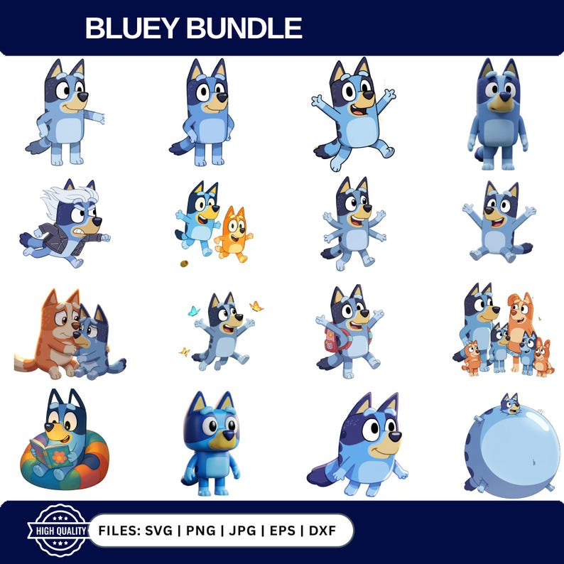 Bluey SVG Bundle | Cricut Cut File, Party Decor (digital Download ...