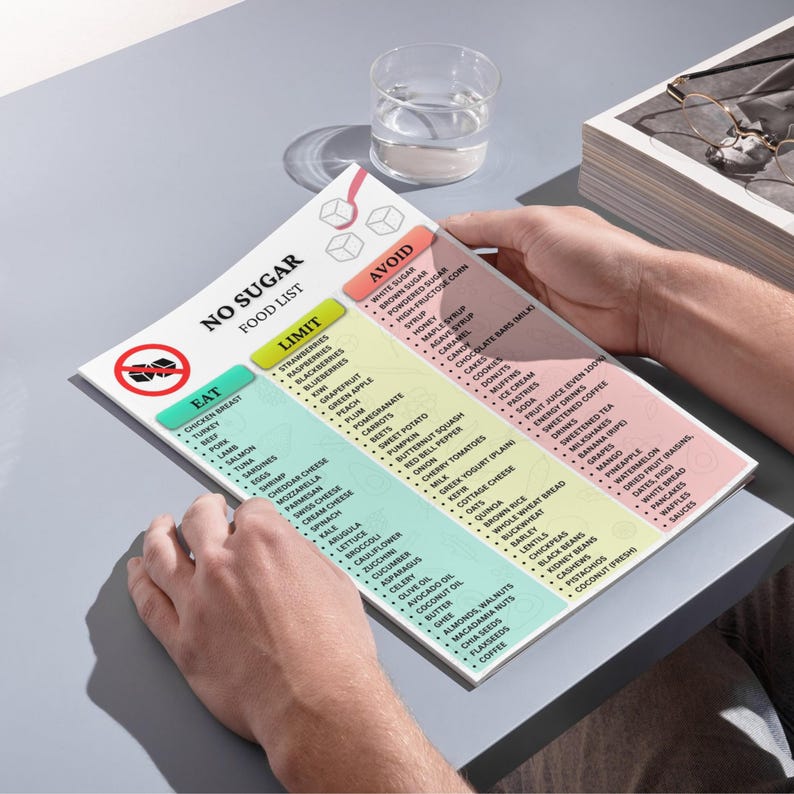 No Sugar Food List Printable, Sugar Free Foods Chart, Diabetes-friendly ...