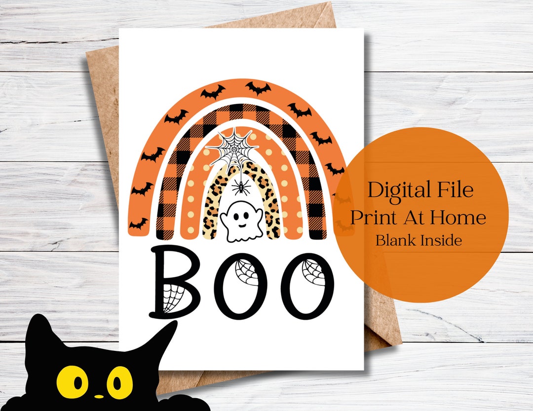 Printable Funny Halloween Card, Cute Ghost Card, Digital Download - Etsy
