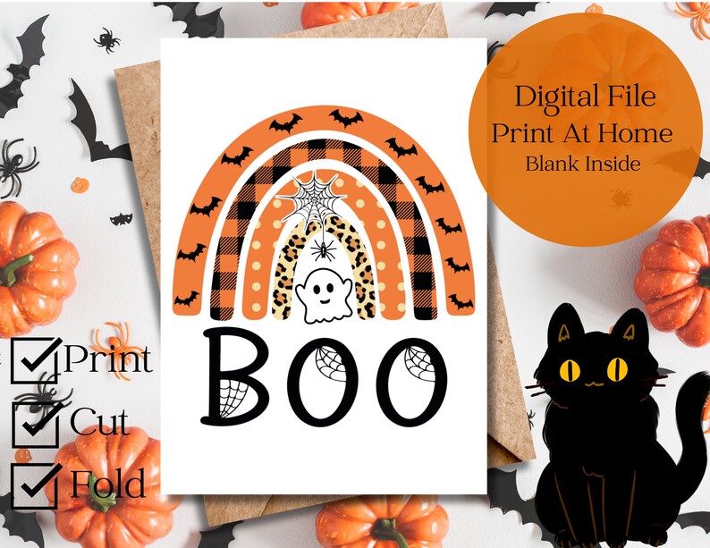 Printable Funny Halloween Card, Cute Ghost Card, Digital Download - Etsy
