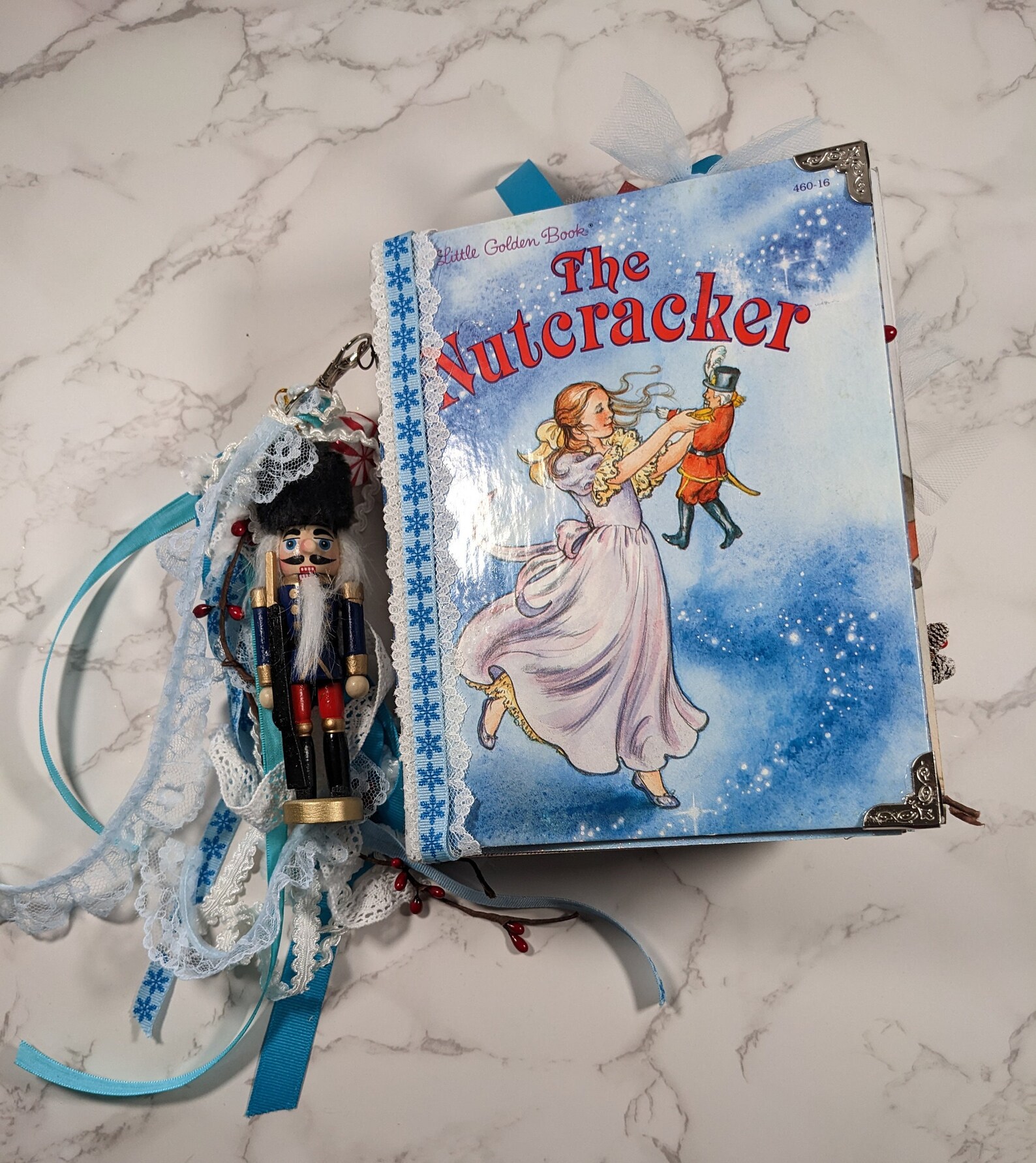 Junk Journal Handmade Little Golden Book the Nutcracker Ephemera and ...