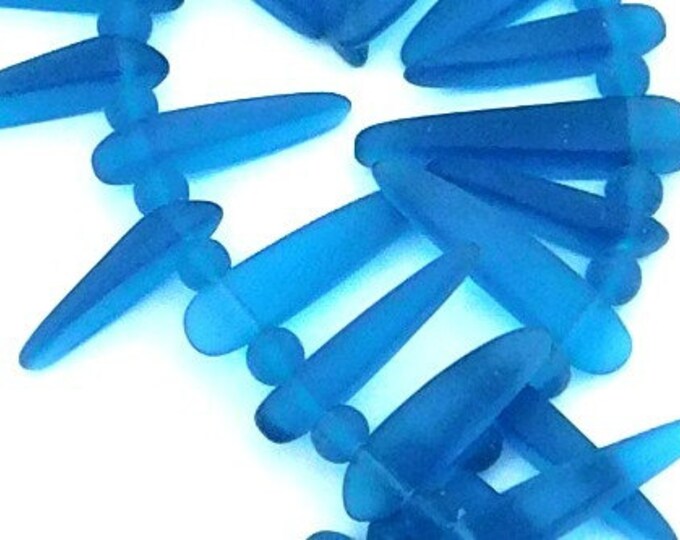 CLEARANCE SALE Blue Sea Glass Spikes, Faux Sea Glass, Blue Spikes ...
