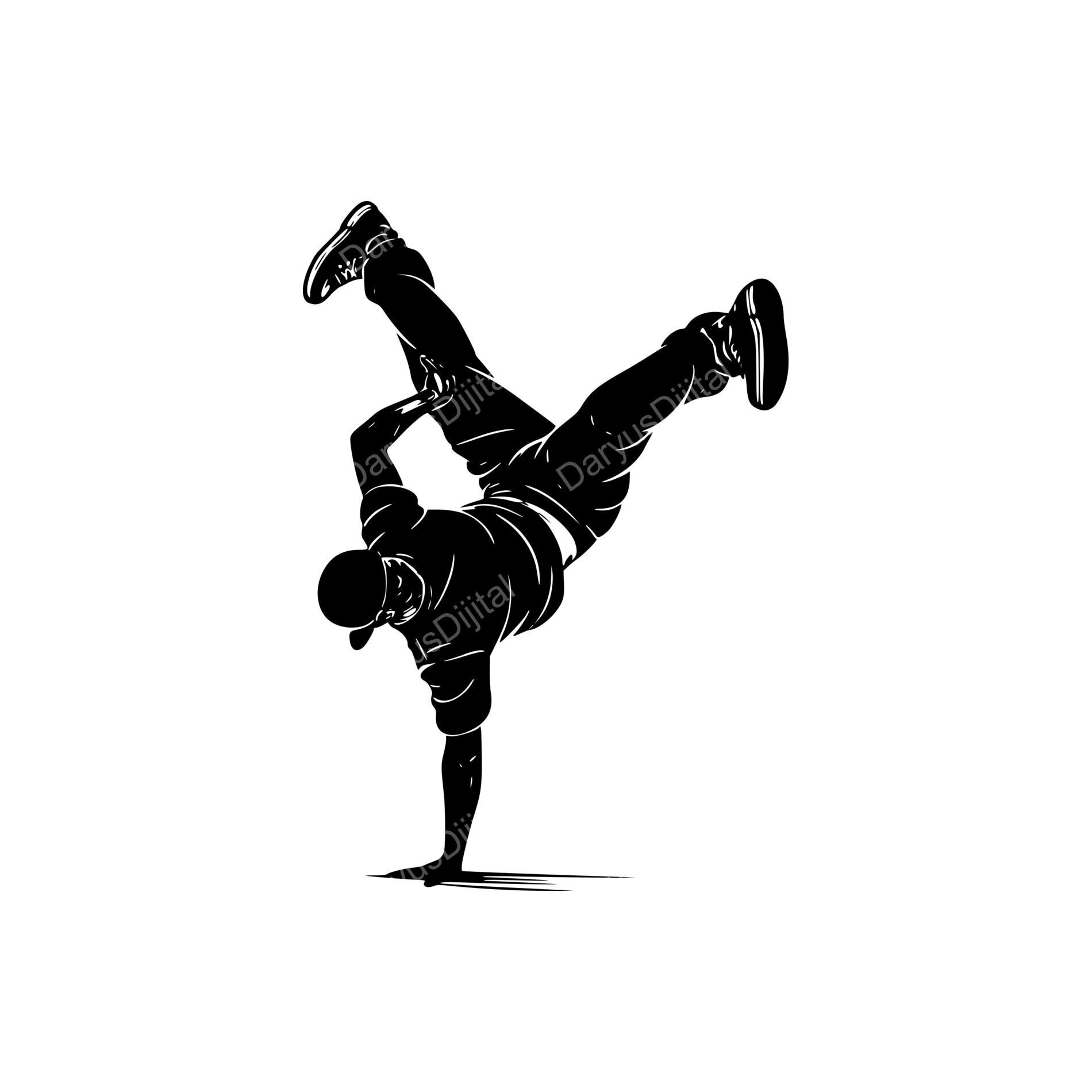 Breakdancer Silhouette SVG PNG JPG | Dance Art Design for T-shirts - Etsy