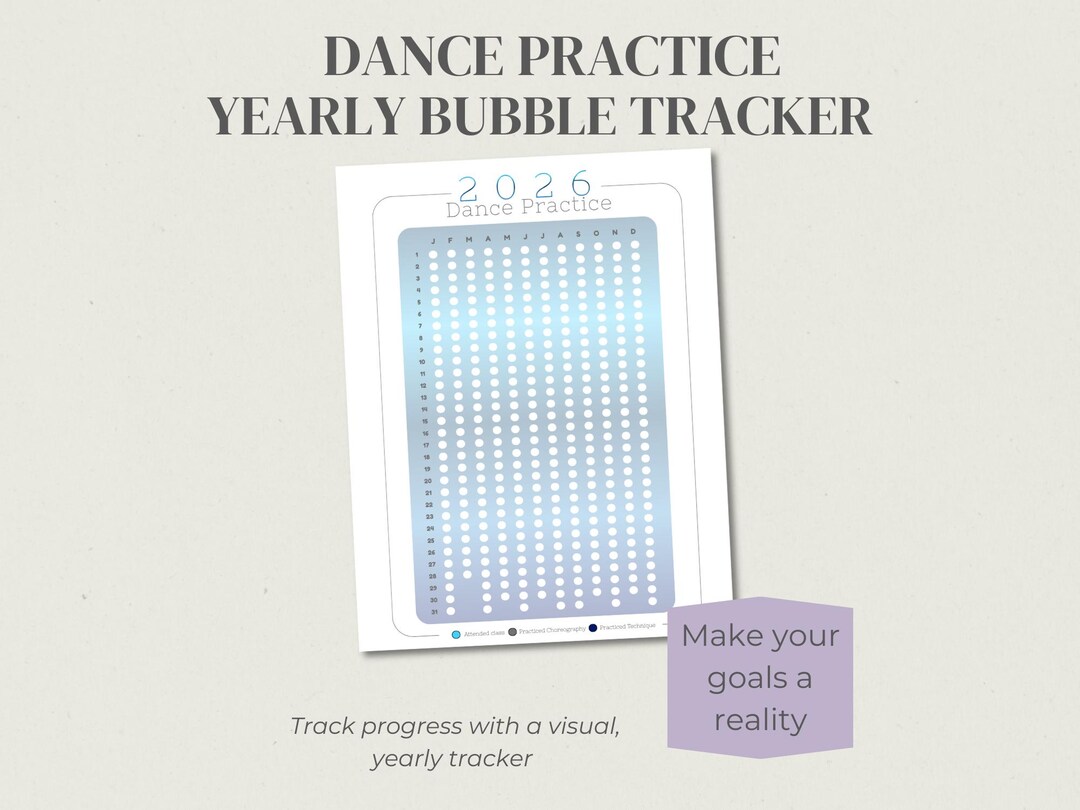 Dance Practice Tracker | Yearly Practice Bubble Sheet - Etsy
